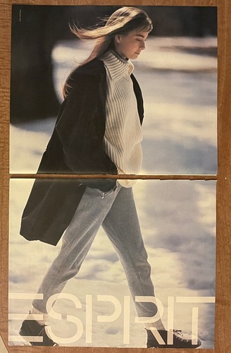 1990 Esprit Women’s Clothing Fashion Winter Scene 2-Pg 90s Print Ad | eBay
