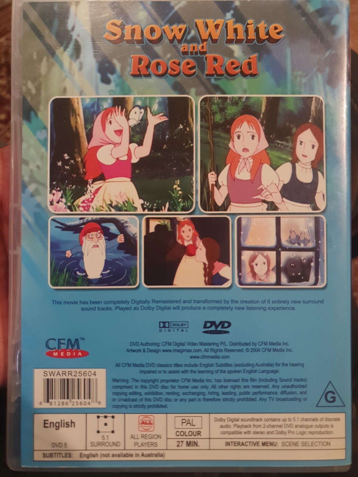 SNOW WHITE AND ROSE RED DVD DIGITALLY REMASTERED CULT 1954 ANIMATION ...