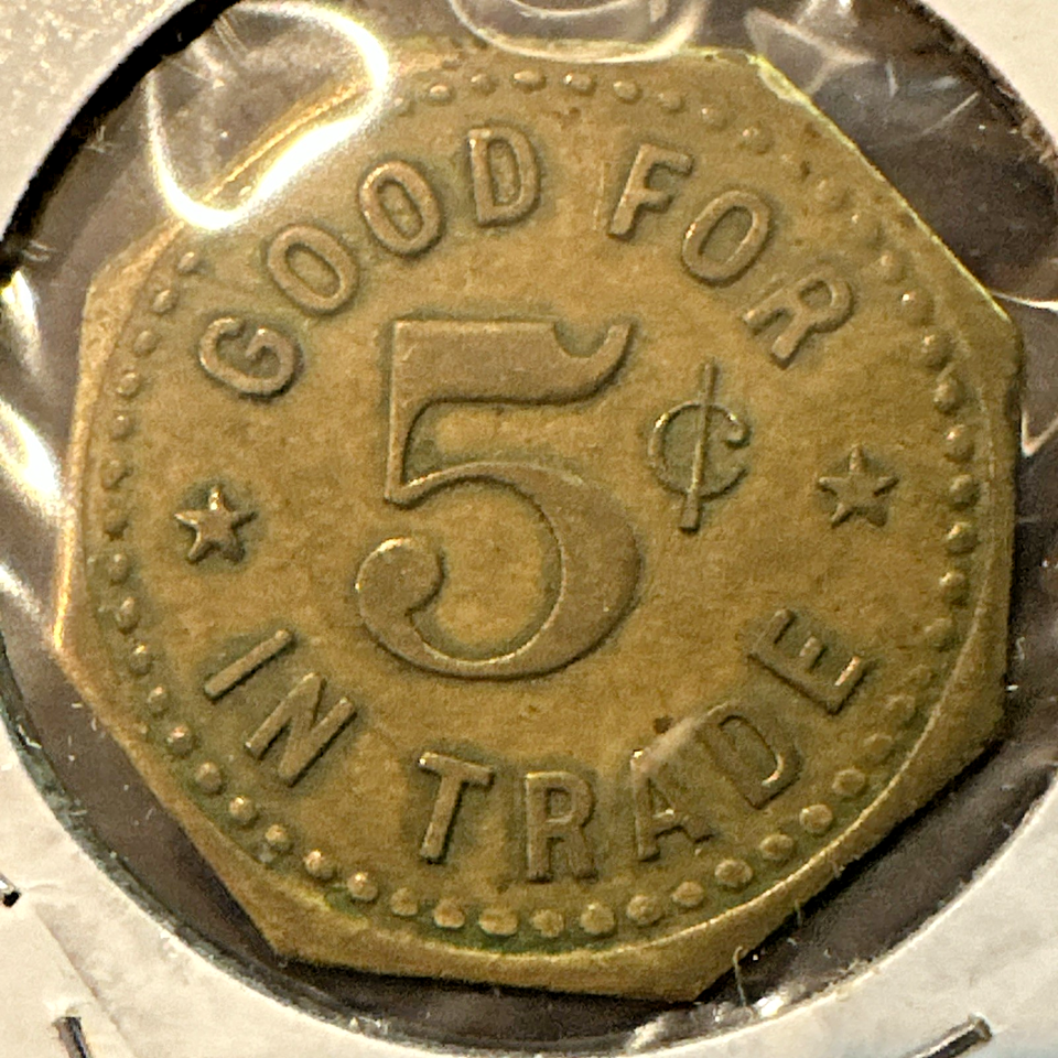 TOKEN Northville, Michigan HINK'S GOOD FOR 5¢ IN TRADE Brass | eBay