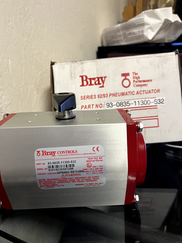 Brand New Bray Controls - 93-0835-11300-532 Spring Return Pneumatic ...