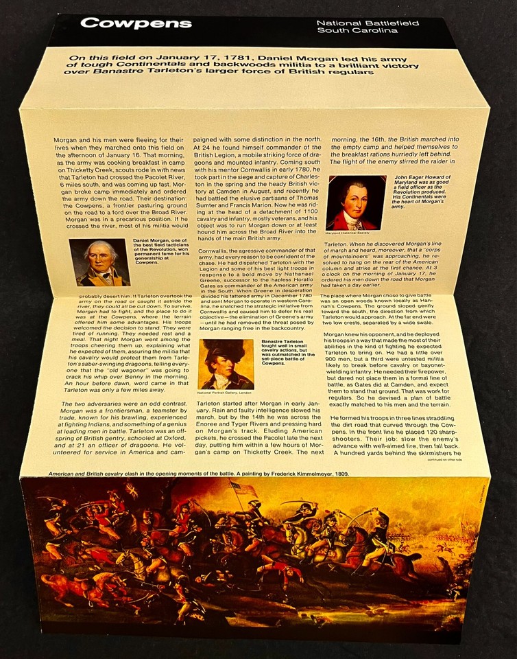 2001 Cowpens National Battlefield South Carolina Vintage Park Map Guide ...
