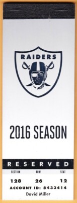 2016 OAKLAND RAIDERS season ticket booklet set 9 games JOEY BOSA Debut ...