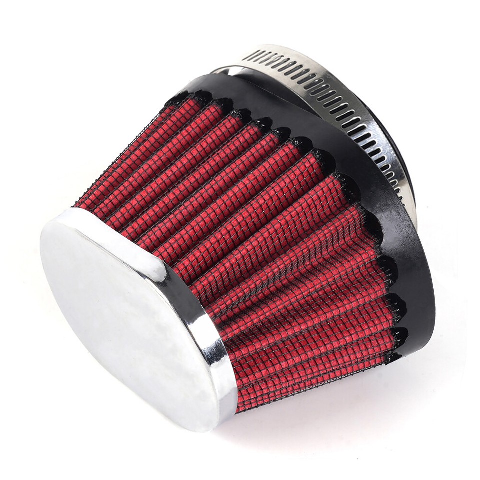 Red 51mm 2inch Air Intake Filter Cleaner Pod For Universal Motorcycle ...