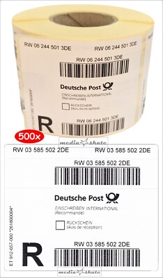 Deutsche Post Einschreiben Label International Rolle mit 500 Stück ...