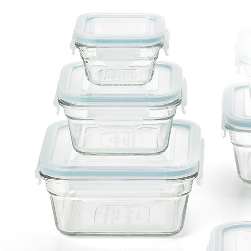 Glasslock Tempered Glass Food Storage Containers with Locking Lids, 16 ...