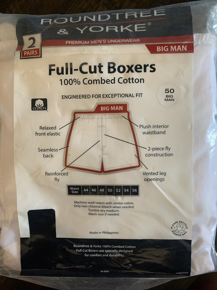 Roundtree & Yorke Premium Big Men’s Boxers 2 Pairs Size 54 | eBay