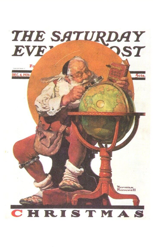 SANTA CLAUS SATURDAY EVENING POST 1926 COVER Christmas Greeting Card ...
