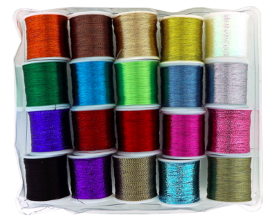 Metallic Glitter Thread 20 Pack 1mm Shiny Decorative Embroidery Sewing ...