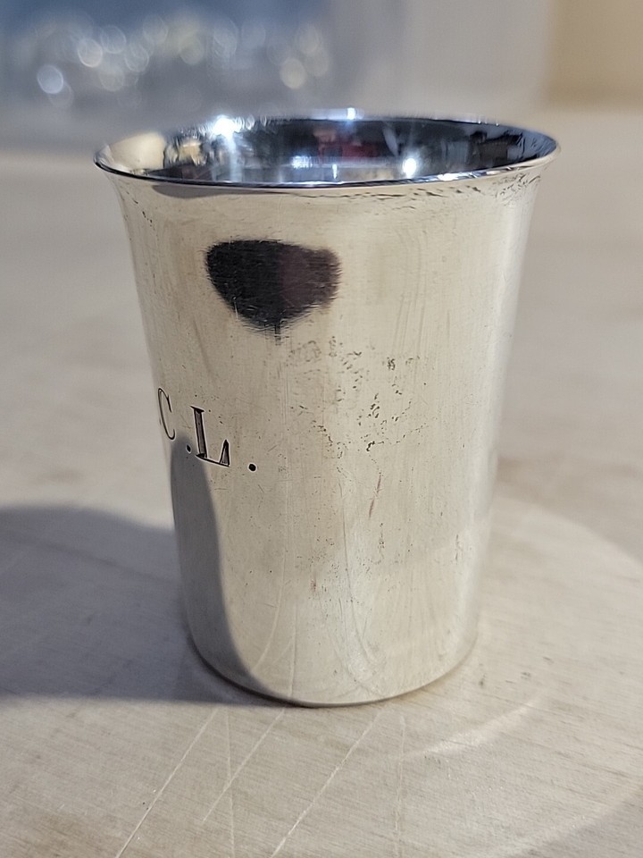 Unique Sterling Silver Shot Cup, See Hallmark, fits about 2 oz. fluid ...