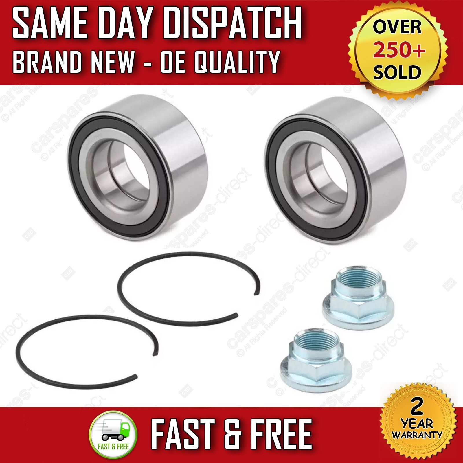 LAND ROVER FREELANDER 1 / 2 FRONT OR REAR WHEEL BEARING HUB KIT PAIR X2 ...