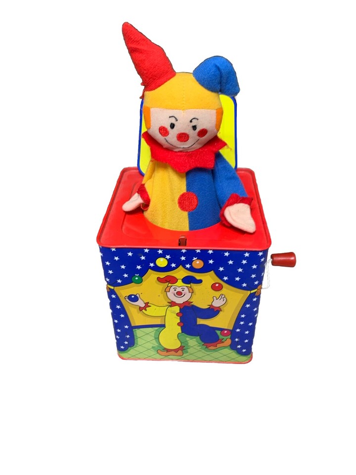 Schylling Clown Jack in the Box Vintage Musical Wind Up Toy Metal 1997 ...