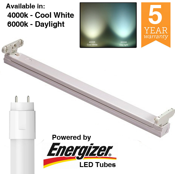 LED T8 2ft 4ft 5ft 6ft Single / Twin Batten Fitting Fixture. With ...