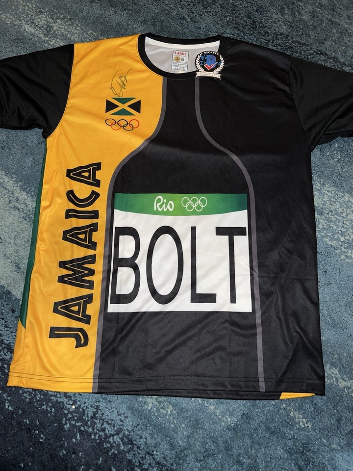 Usain Bolt Signed Puma Rio Olympics Jersey Jamaican Legend Superstar ...