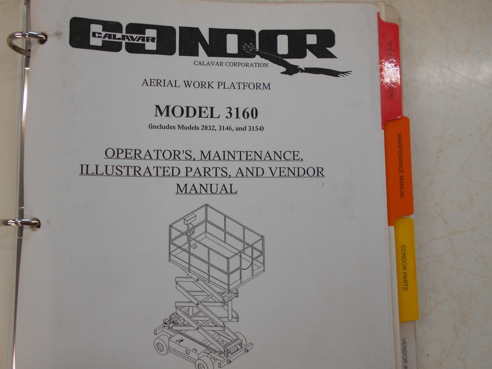 CONDOR LIFT 3160-2032-3146-3154 OPERATORS- MAINT. - PARTS MANUAL OEM | eBay