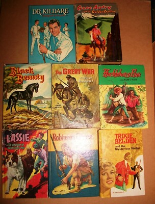 Whitman 1960s hardcover classics YA 8 lot vtg Kildare Lassie Crusoe ...