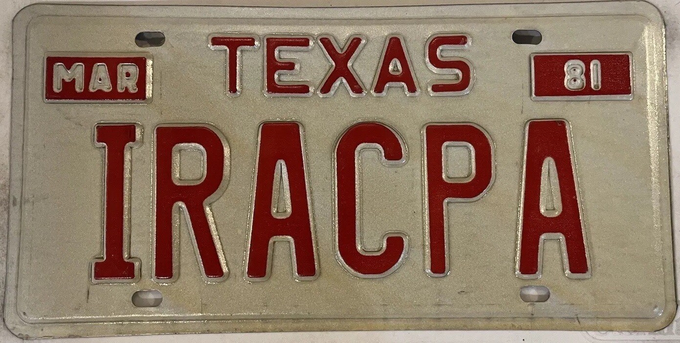 Vanity IRA CPA PUBLIC ACCOUNTANT license plate Irene Irena Irina ...