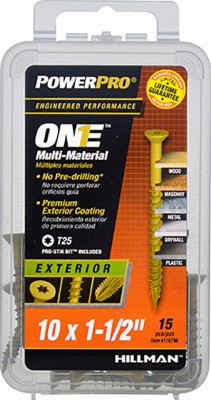 Power Pro One Exterior Screws,Flat Head,Bronze Epoxy Coated,#10x1.5-In ...
