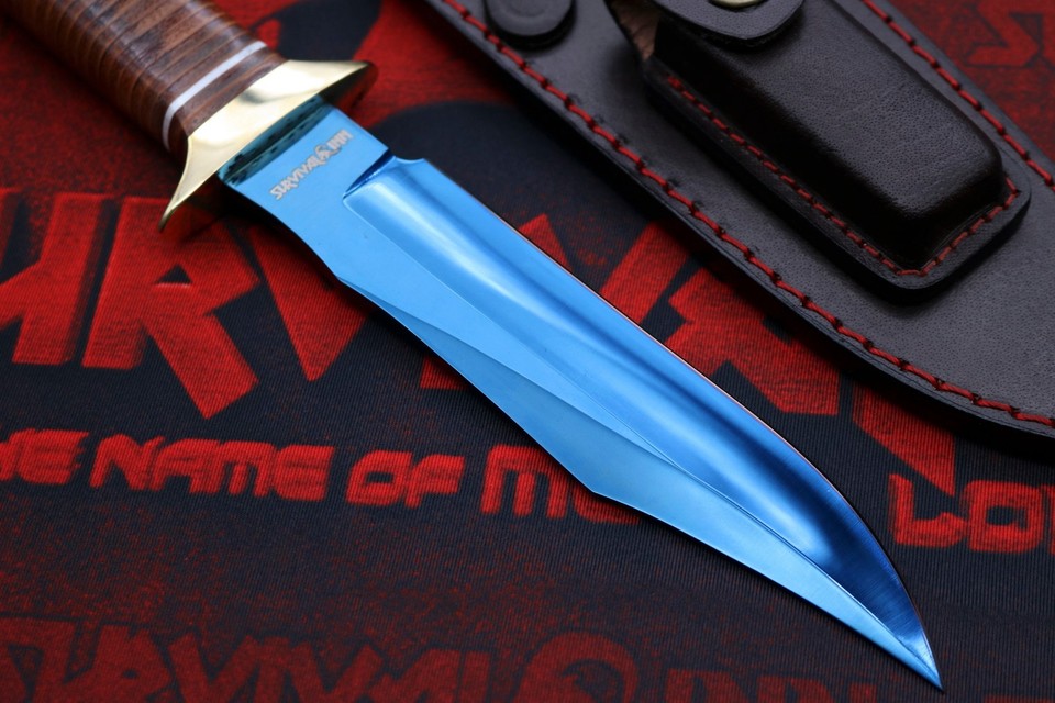 Cold Steel Blue Blade BOWIE KNIFE Blued Blade Hunting Knife WITH ...
