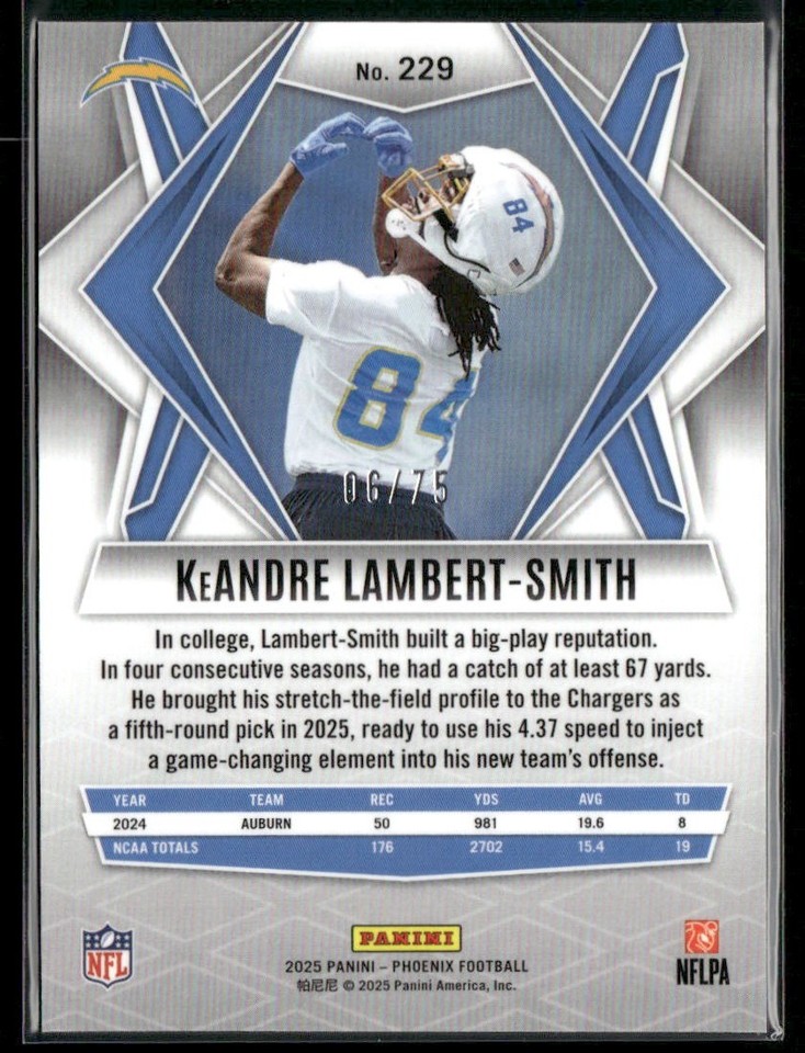 2025 Panini Phoenix Keandre Lambert-Smith #229 Pink Seismic /75 RC | eBay