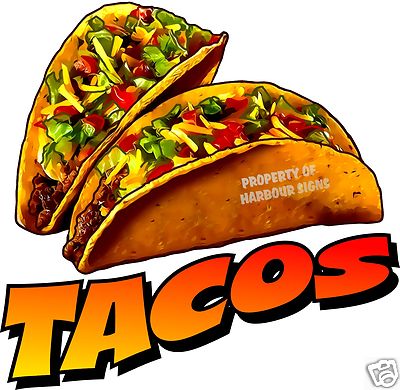 Tacos Decal 14" Taco Mexican Restaurant Concession Food Truck Vinyl ...