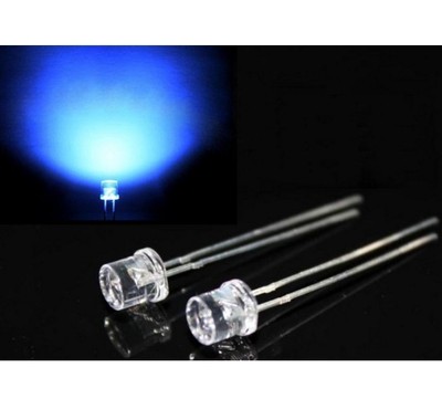 50PCS 5MM 2Pin Flat Top Blue LED Wide Angle Flat Head Light Lamp | eBay UK