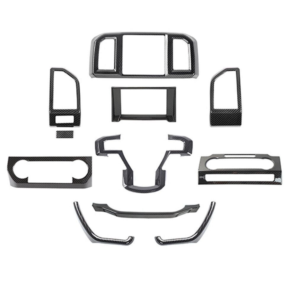 17x Carbon Fiber Center Console Dash Panel Cover Trim Kit For Ford F ...