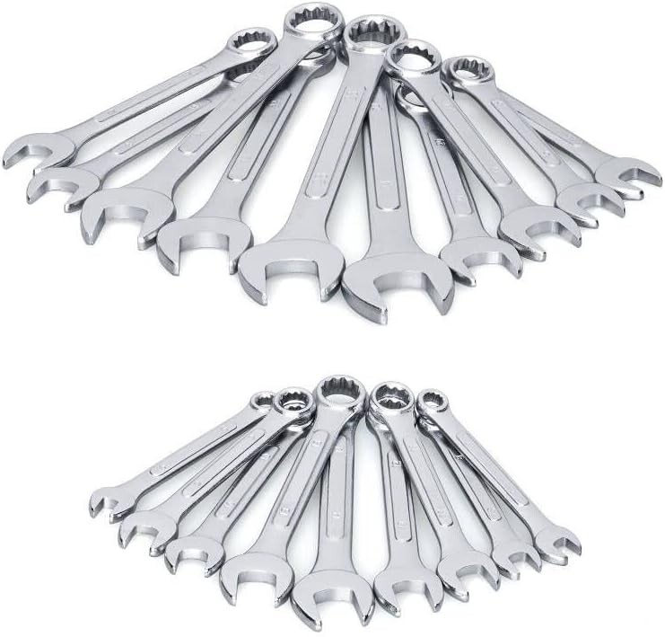 19-Piece Complete Metric Combination Wrench Set in Roll-up Pouch Sizes ...