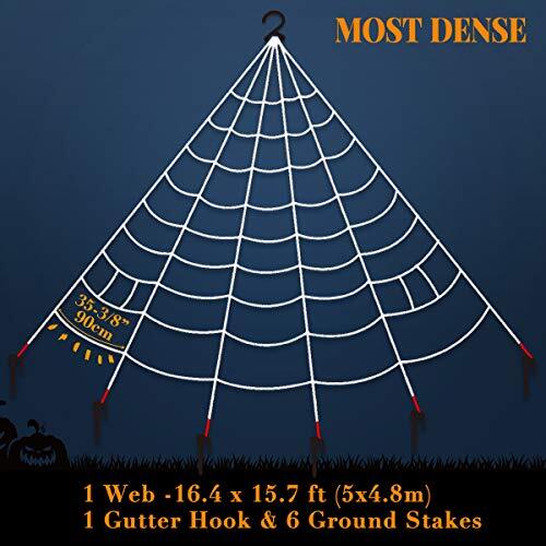 Halloween Decorations 16 Ft Giant Dense Spider Web With 2 Pack 30 ...