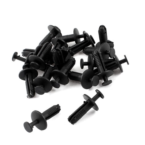 20PCS 6.5mm Hole Plastic Push Rivet Panel Fixings Clips Black for Car ...