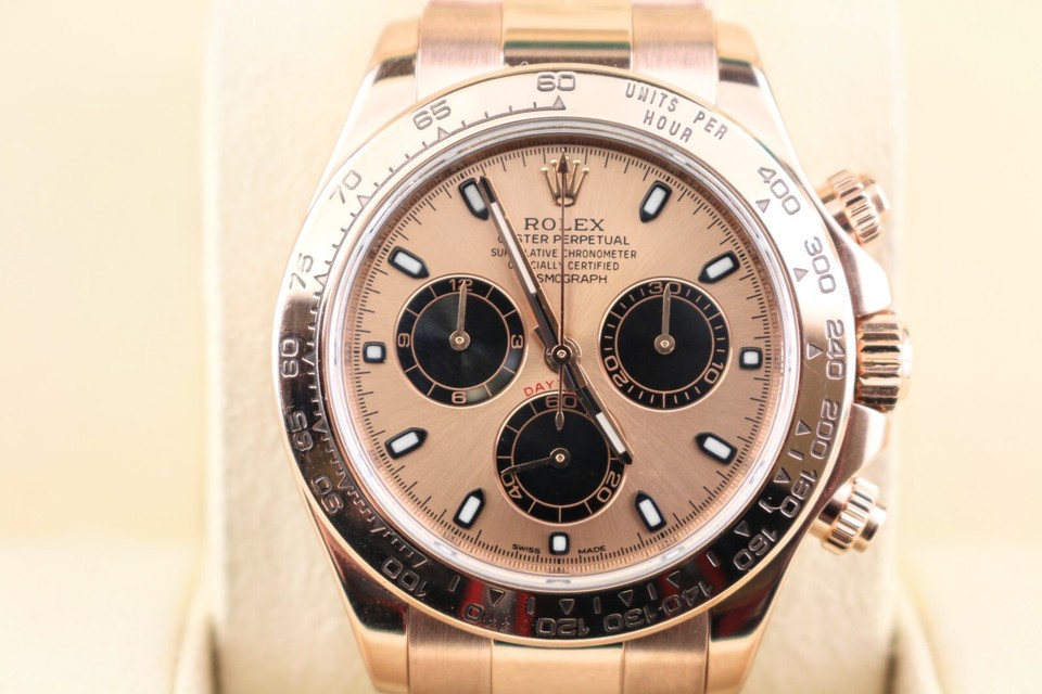 2016 Rolex Daytona 116505 Sundust Panda Dial 18kt Rose Oyster With ...
