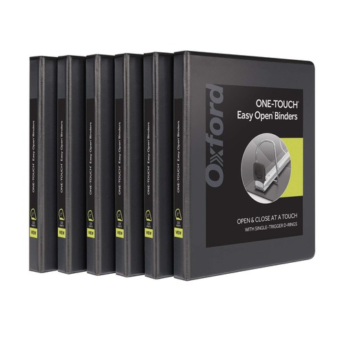 Oxford 3 Ring Binders 0.5 inch ONE-Touch Easy Open D Rings Durable ...
