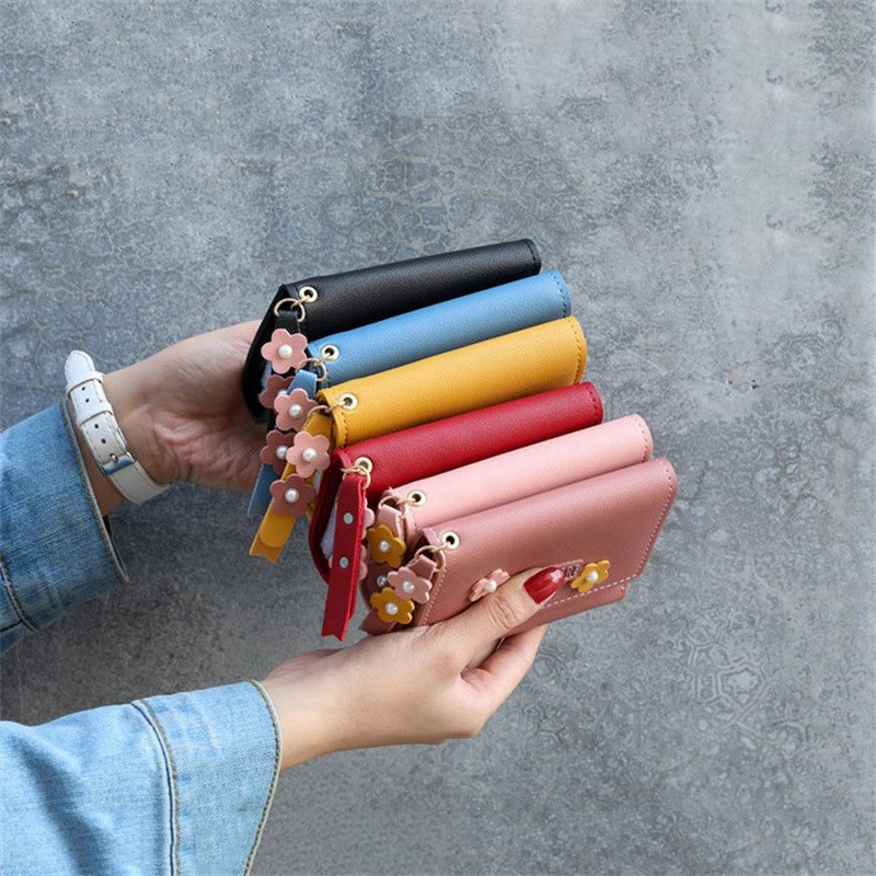 Cute Small Wallet For Girls Women Tri-folded Wallet Cash Pocket Leather ...