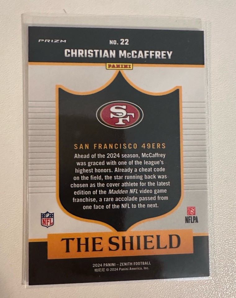 2024 Zenith The Shield Gold Ice Christian McCaffery RARE CASE HIT! | eBay