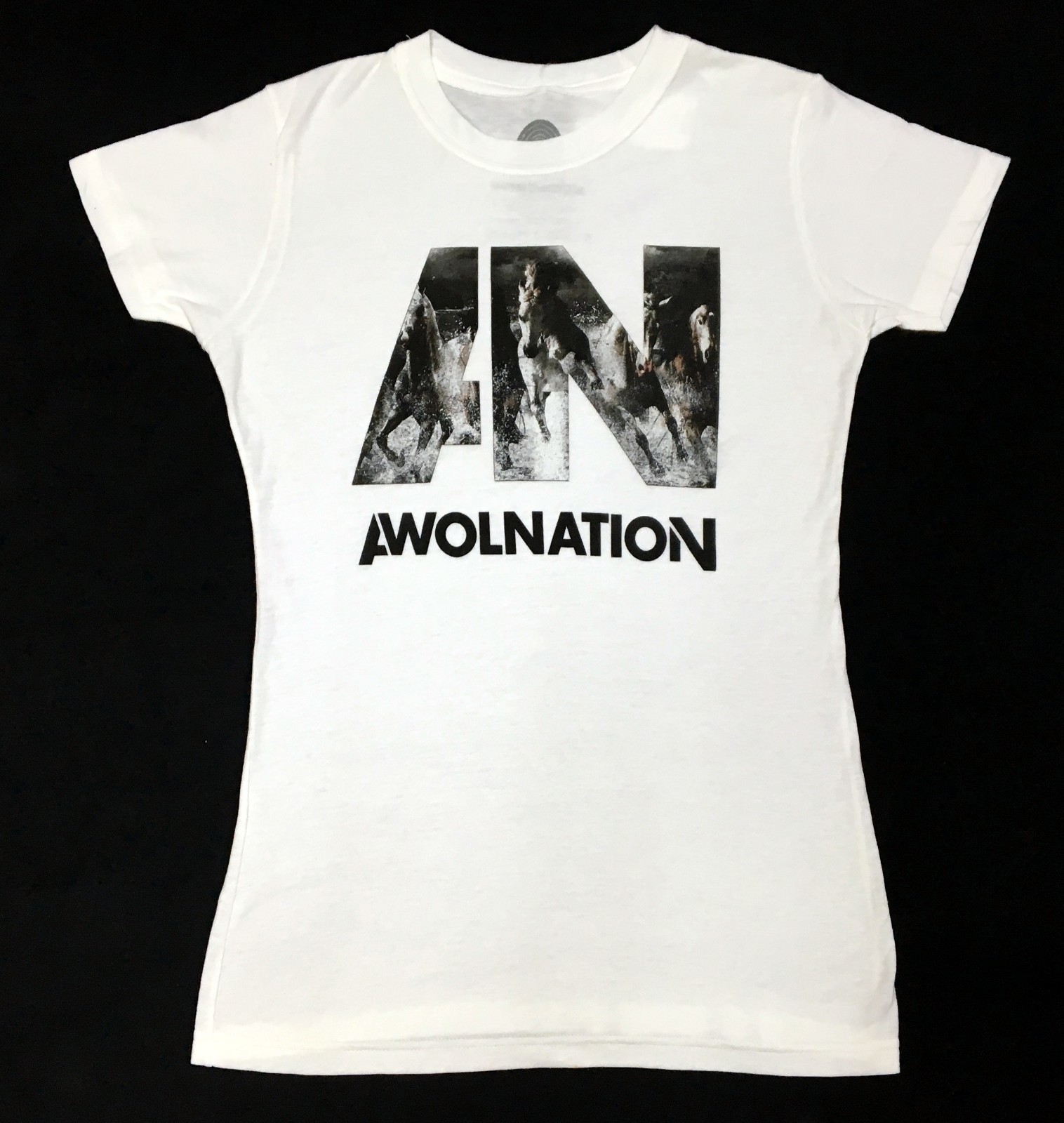Awolnation RUN LOGO Horses Women's Girls Junior T-Shirt NEW Licensed ...