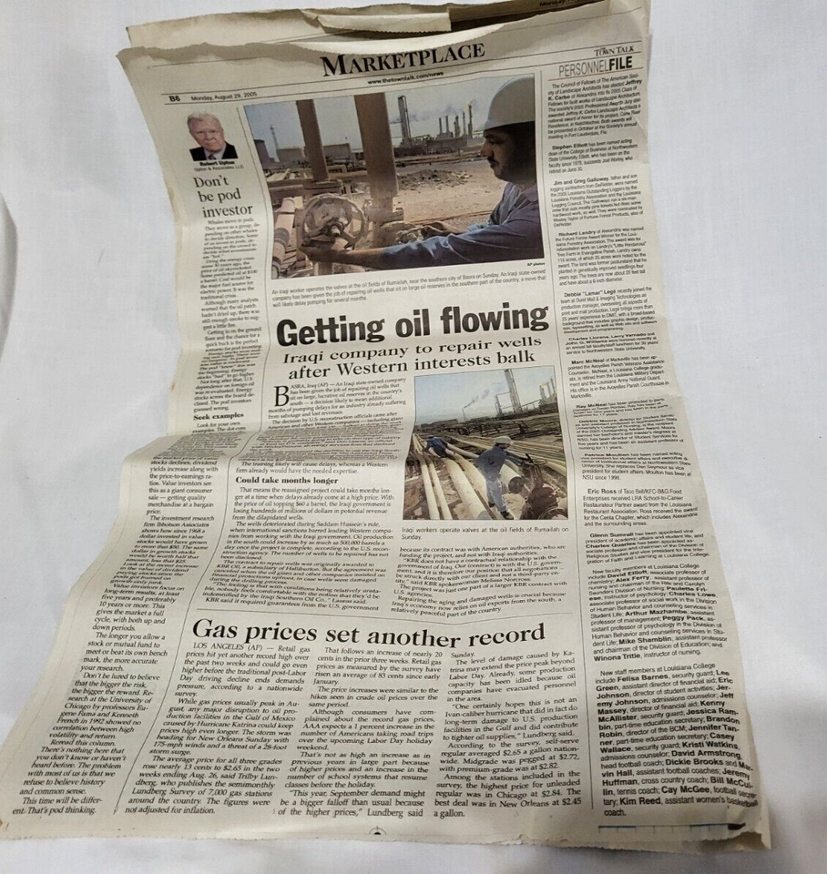 2005 Newspaper Featuring the Devastation ofHurricane Katrina and other ...