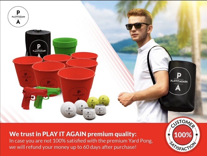 Yard Pong Giant Pong Game Set w/ Carry Bag Outdoor & Backyard Game | eBay