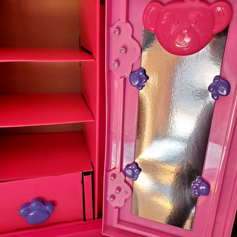 Build A Bear Closet Wardrobe Case Pink Beararmoire Armoire Complete ...