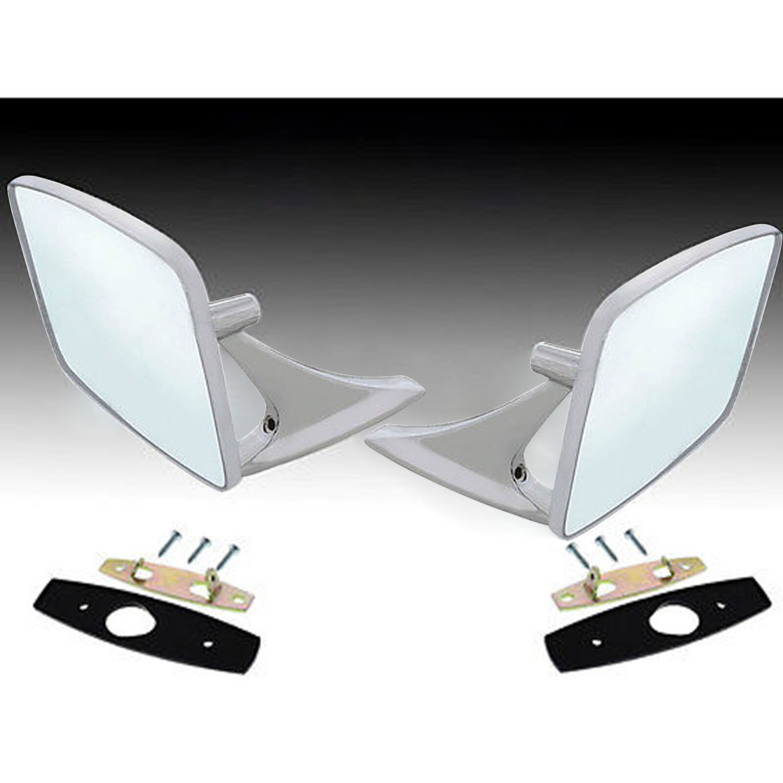 73-91 GMC Truck Chrome Outside Rectangle Square Rear View Door Mirrors ...