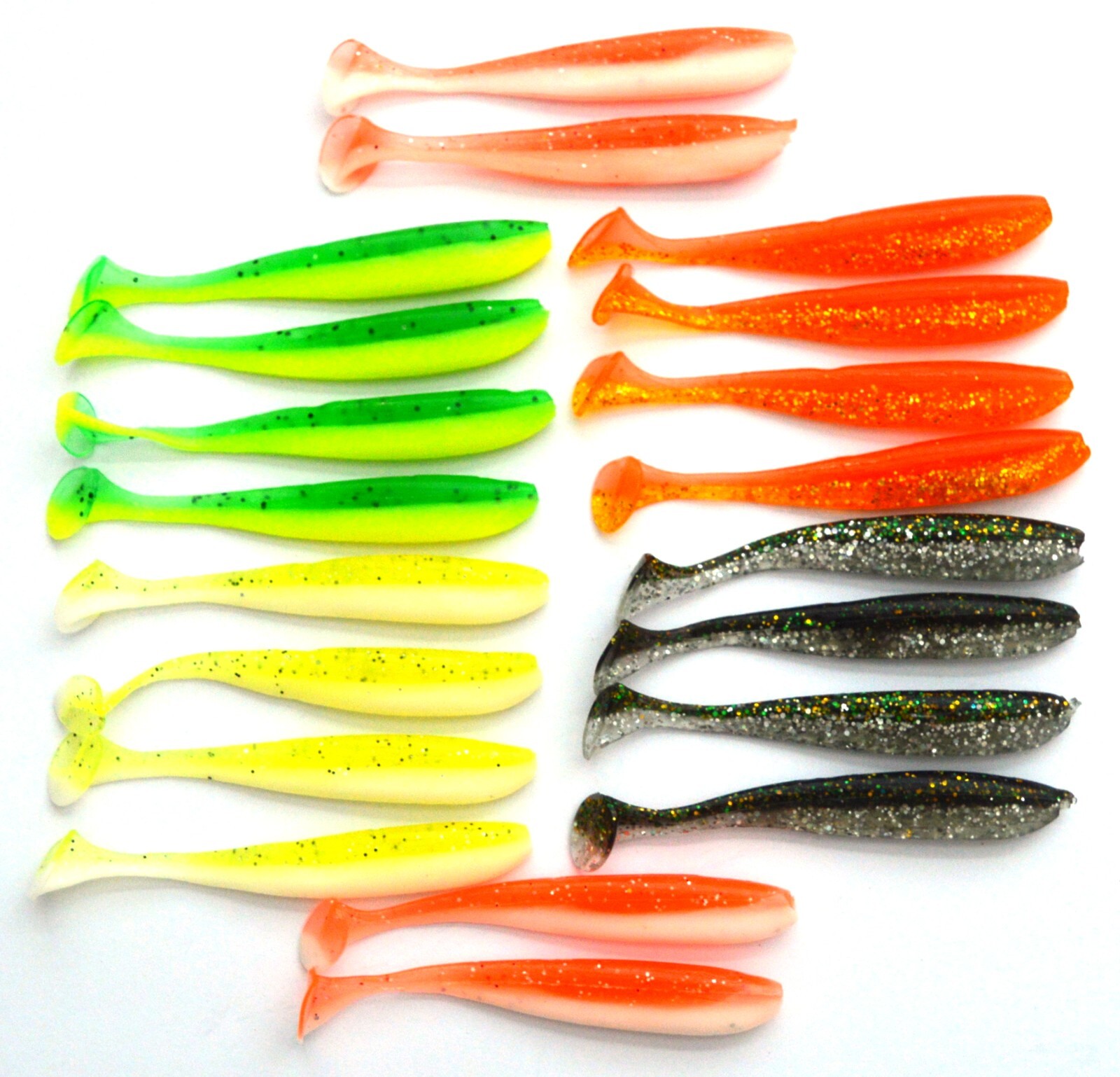 20 Soft Plastics Fishing Lures 55mm Paddle Tail Bream Flathead Lure ...