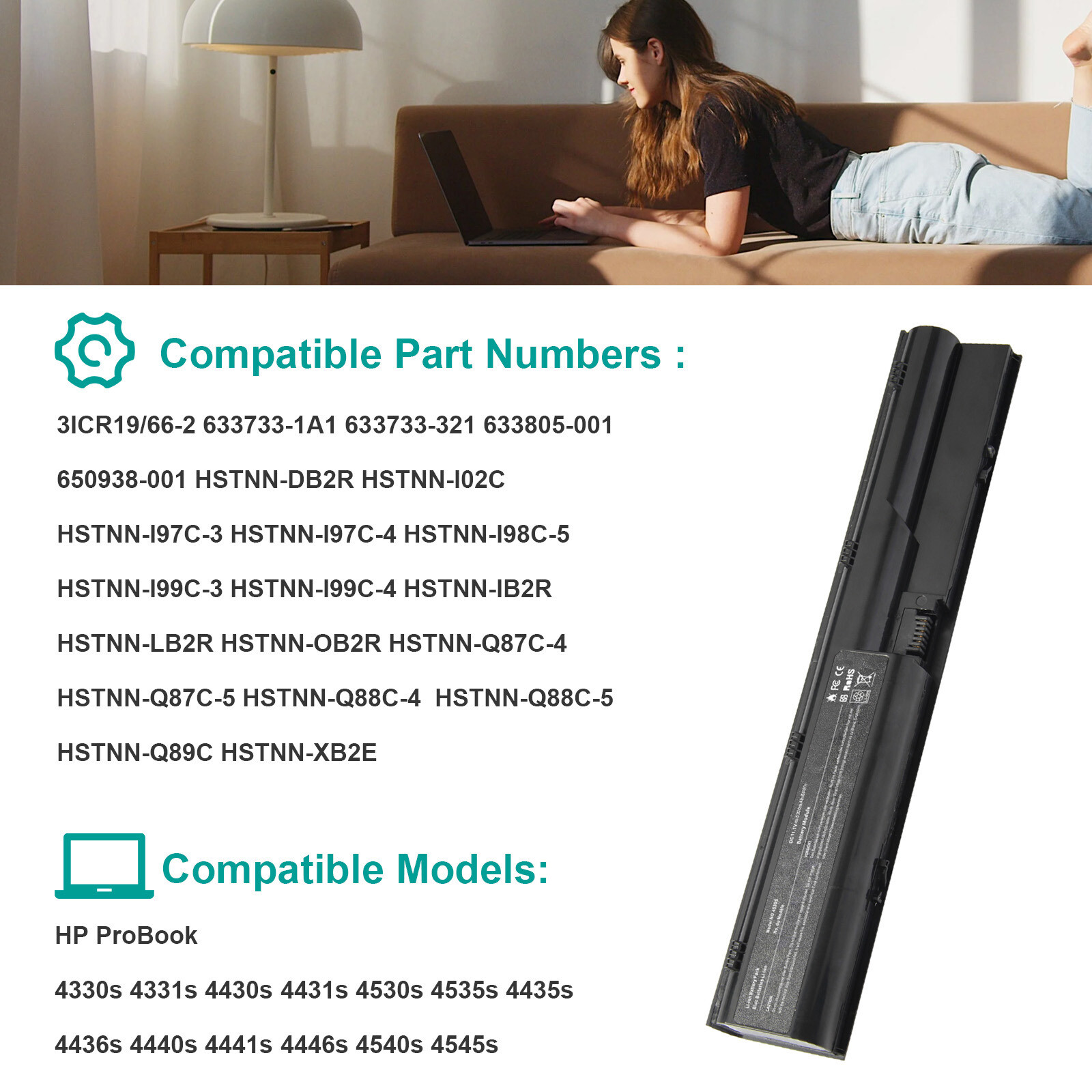 PR06 Battery for HP ProBook 4330s 4331s 4431s 4436s 4540s 5200mAh | eBay