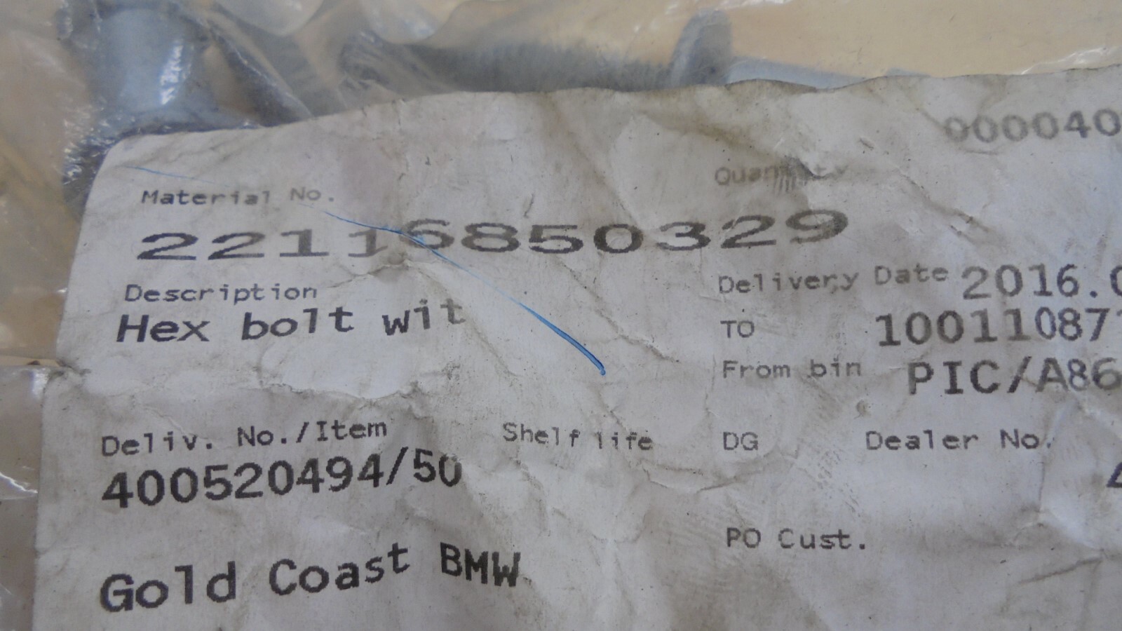 Genuine New BMW Engine Mount Hex Bolt with washer 22116850329 | eBay