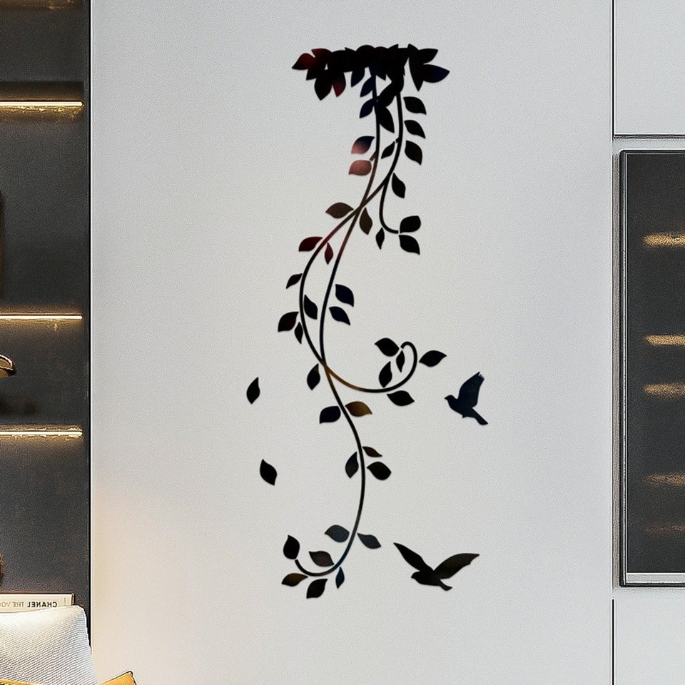 Wall sticker Art Background DIY Decal Decor Home Leaf Mirror Modern ...