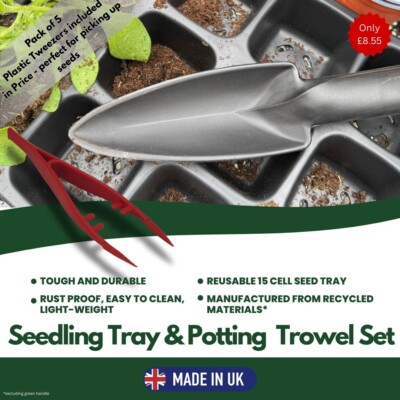 Seedling Starter Kit, Seed Tray, Garden Potting Trowel, 5x Red Tweezers ...