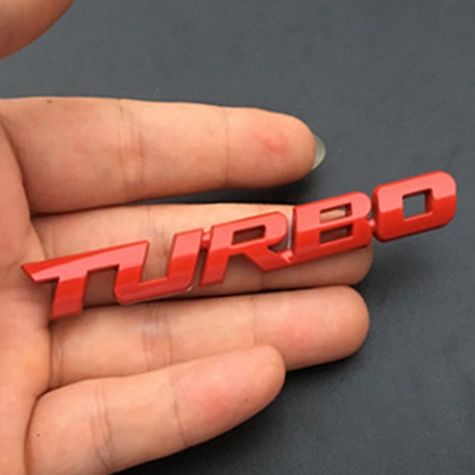 3D Red Metal TURBO Logo Emblem Badge Car Tailgate Decal Sticker Car ...