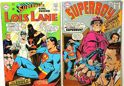 Vintage DC Comics Superboy #150 Mr Cipher 1968 + Lois Lane #79 Titanman ...