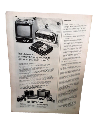 1972 HItachi TV Radio Cassette Player Original Vintage Print Ad | eBay