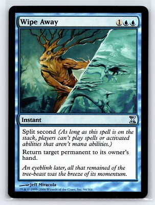 2006 MTG Magic: The Gathering Time Spiral Uncommon Wipe Away 94/301 NM ...