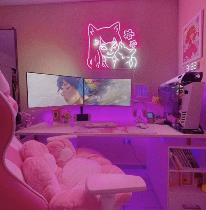 Anime Girl On Computer