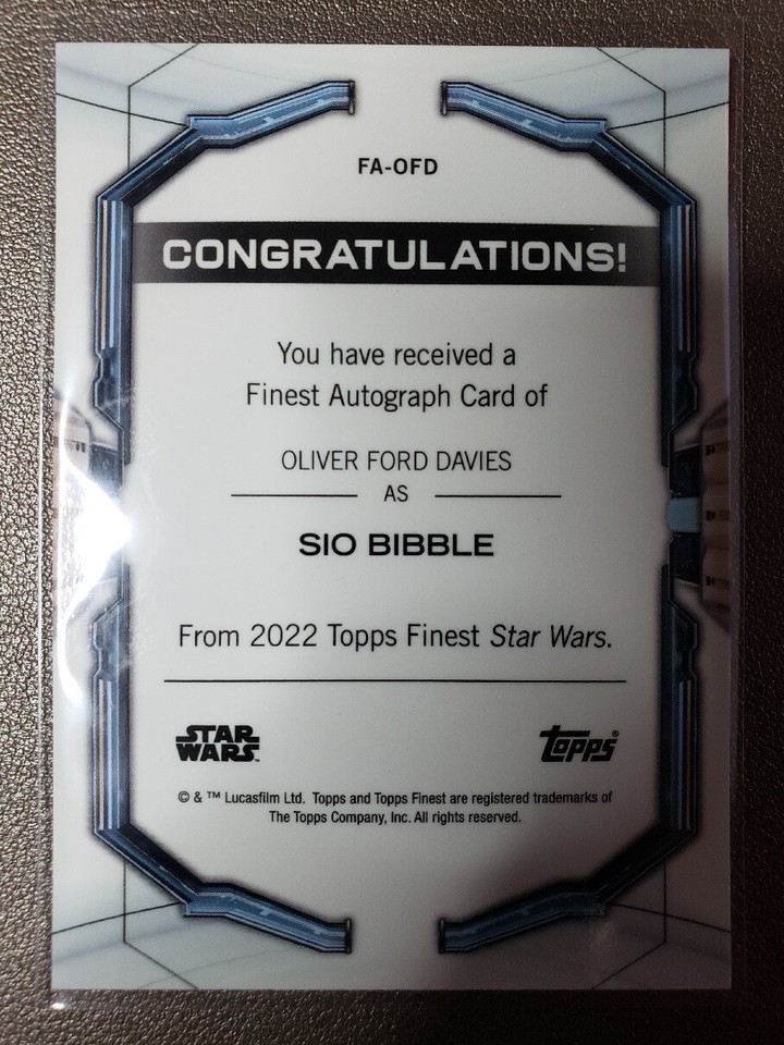 2022 Topps Finest Star Wars Oliver Ford Davies as Sio Bibble Auto | eBay