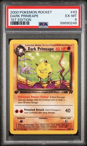 2000 Pokemon 1st Edition Team Rocket # 43 Dark Primeape PSA 6 EX-MINT ...